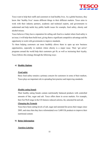 Tesco Report BUS 401 | PDF