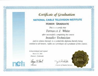 NCTI Installer Technician | PDF