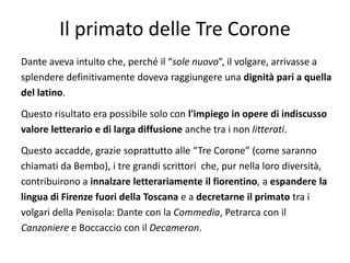 022 Le Tre Corone della lingua italiana | PPTX