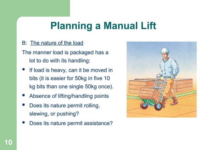 022 Manual Handling.ppt for safe handling of material & about body ...