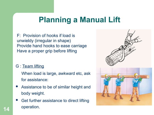 022 Manual Handling.ppt for safe handling of material & about body ...