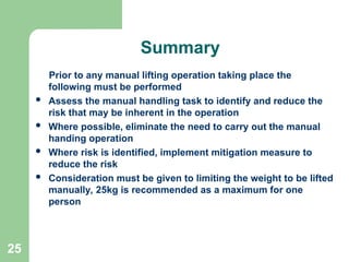 022 Manual Handling.ppt for safe handling of material & about body ...