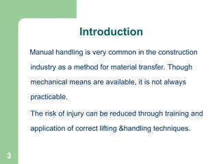 022 Manual Handling.ppt for safe handling of material & about body ...
