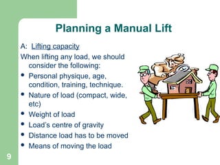 022 Manual Handling.ppt for safe handling of material & about body ...