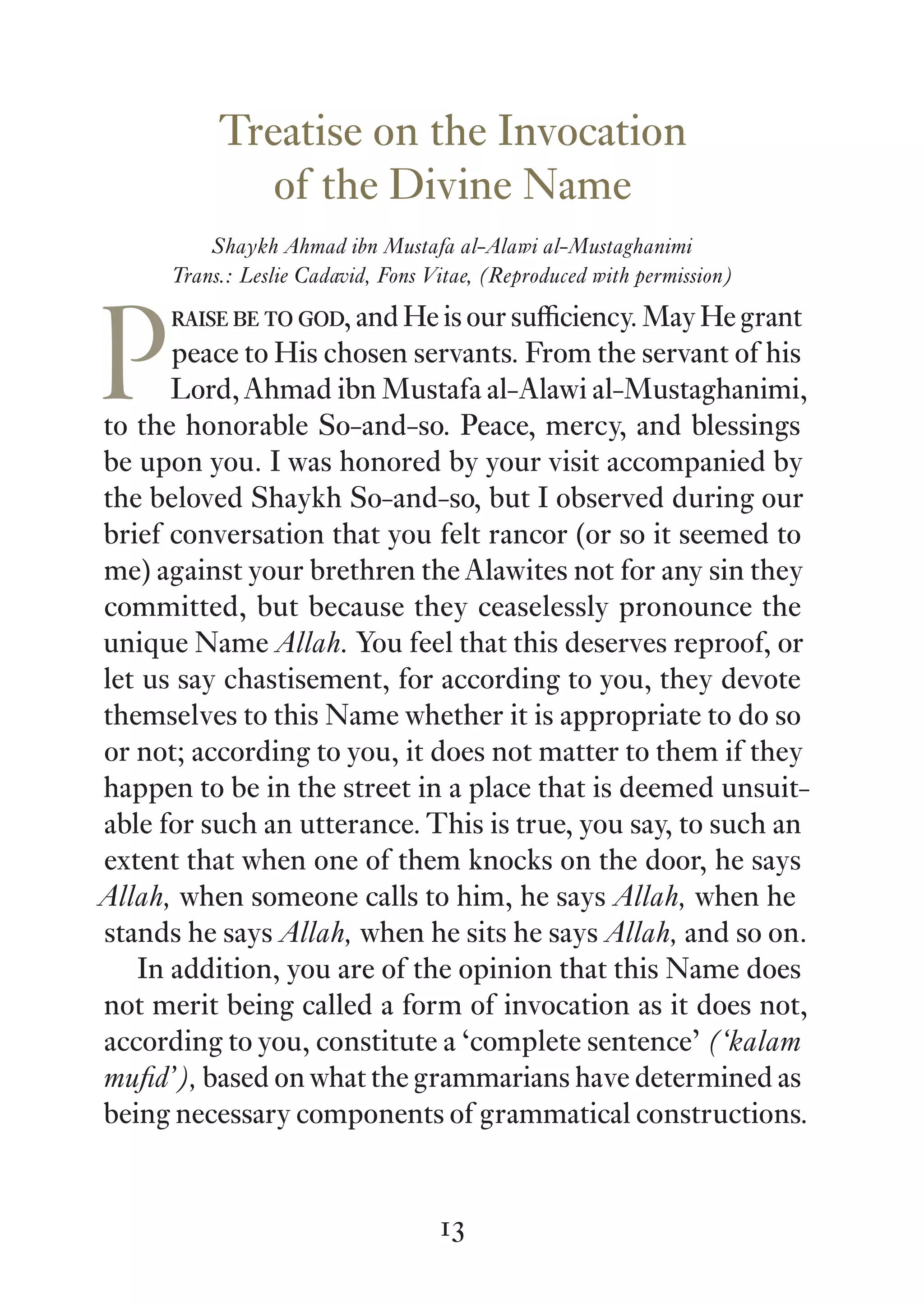 Invoking The Divine Name Allah | PDF