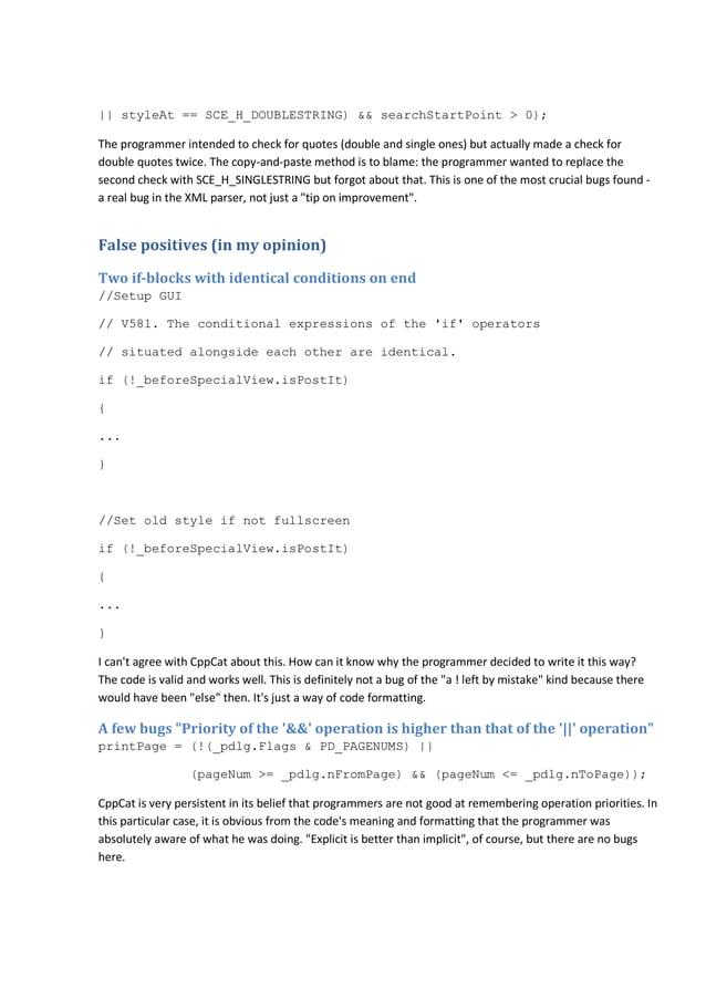 CppCat Static Analyzer Review | PDF