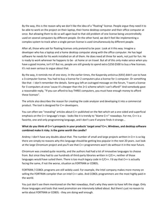 PVS-Studio and CppCat: An Interview with Andrey Karpov, the Project CTO and Developer | PDF