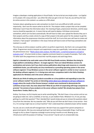 PVS-Studio and CppCat: An Interview with Andrey Karpov, the Project CTO and Developer | PDF