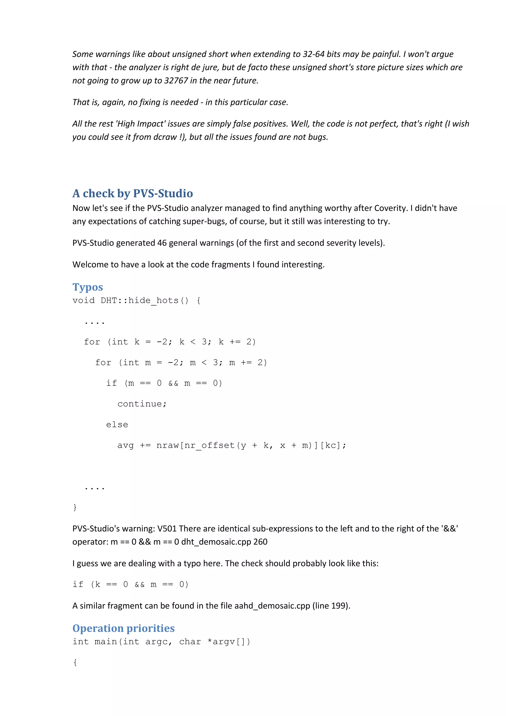 LibRaw, Coverity SCAN, PVS-Studio | PDF | Programming Languages | Computing
