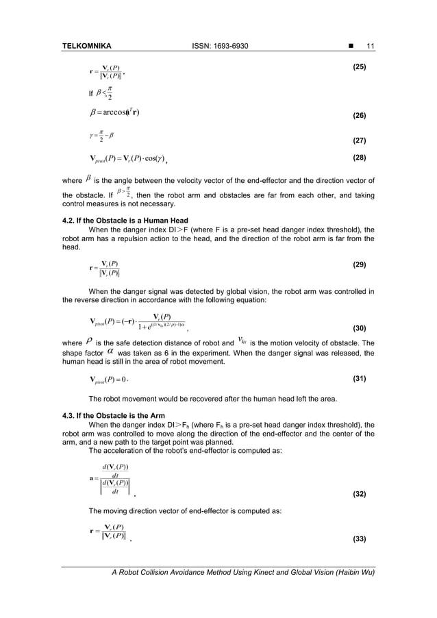 A Robot Collision Avoidance Method Using Kinect and Global Vision | PDF