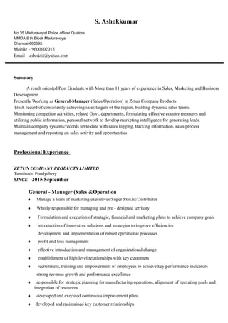 Ashok cv - 2015_ | DOC