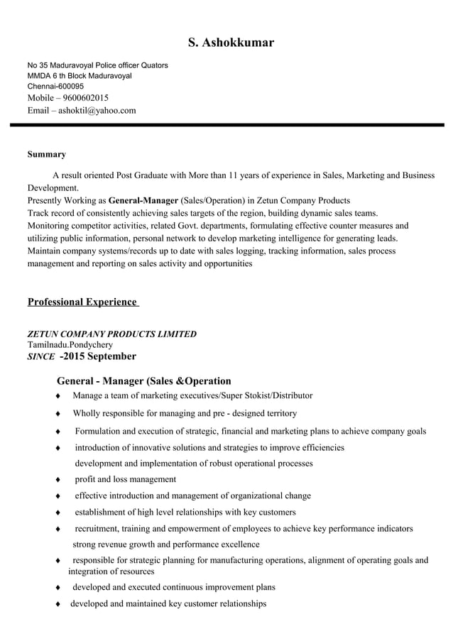 Ashok cv - 2015_ | PDF