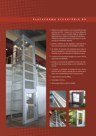 Liftech elevadores - Catalogo de acessibilidades geral | PDF