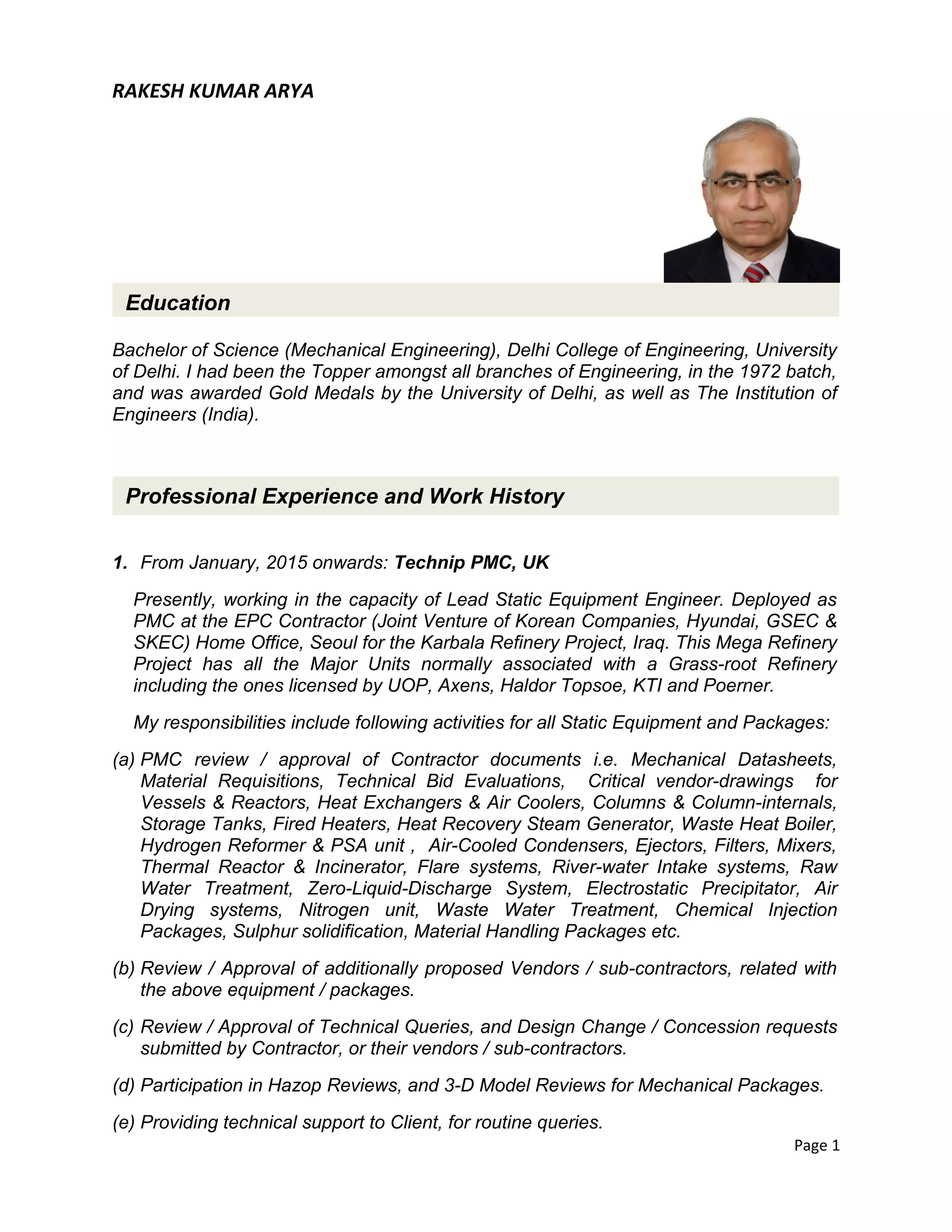 CV - Rakesh Arya Jan'16 | DOC