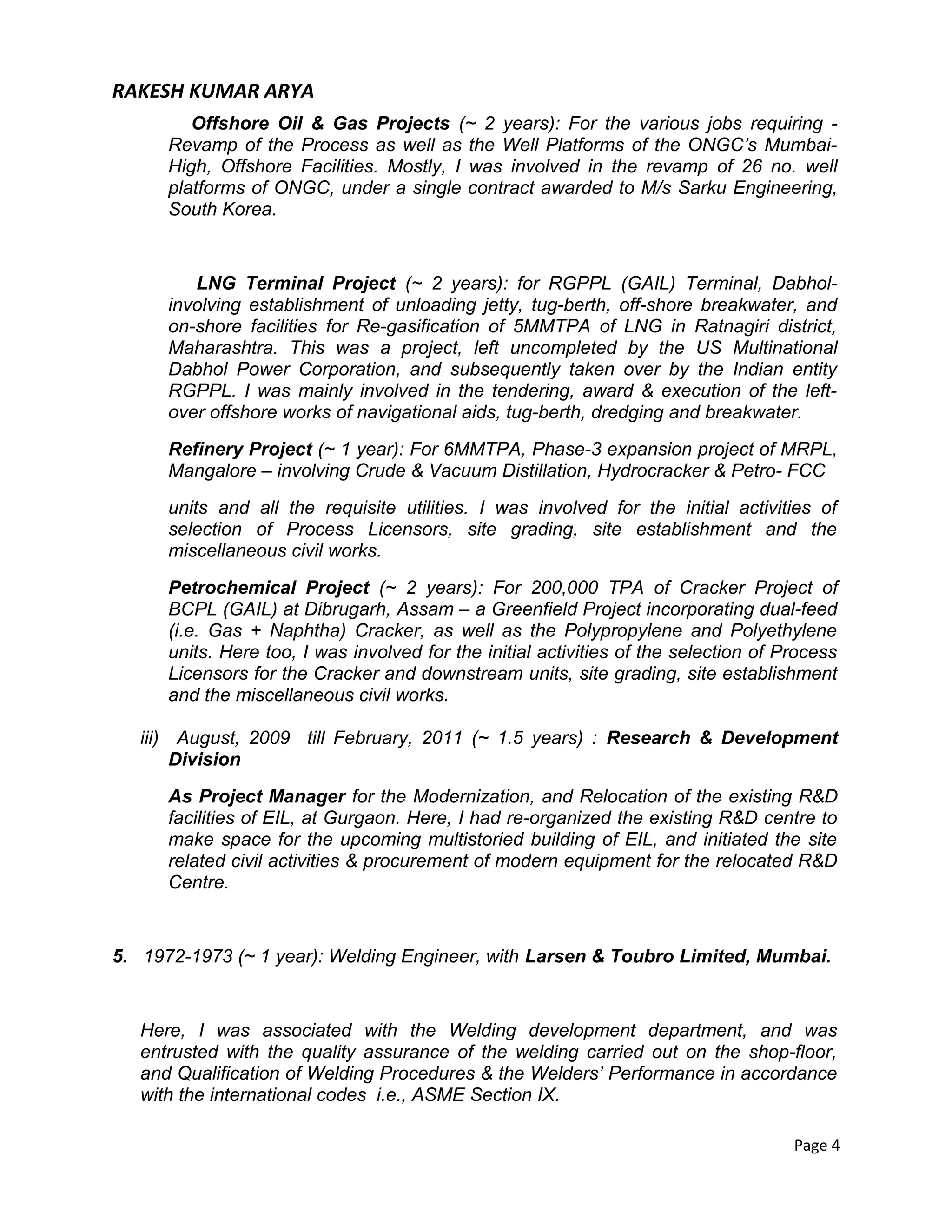 CV - Rakesh Arya Jan'16 | DOC