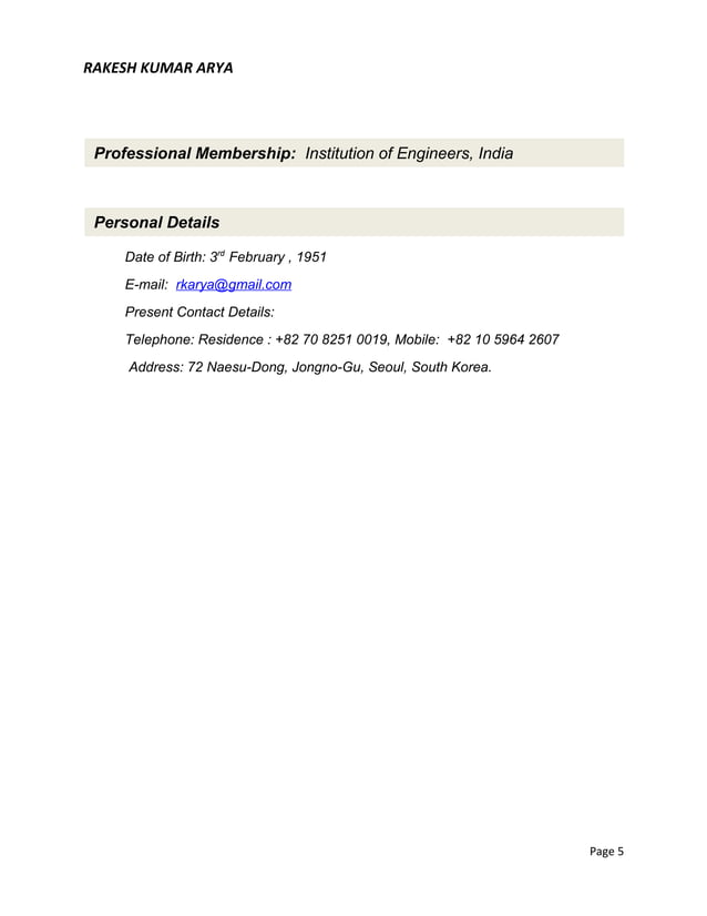 CV - Rakesh Arya Jan'16 | PDF