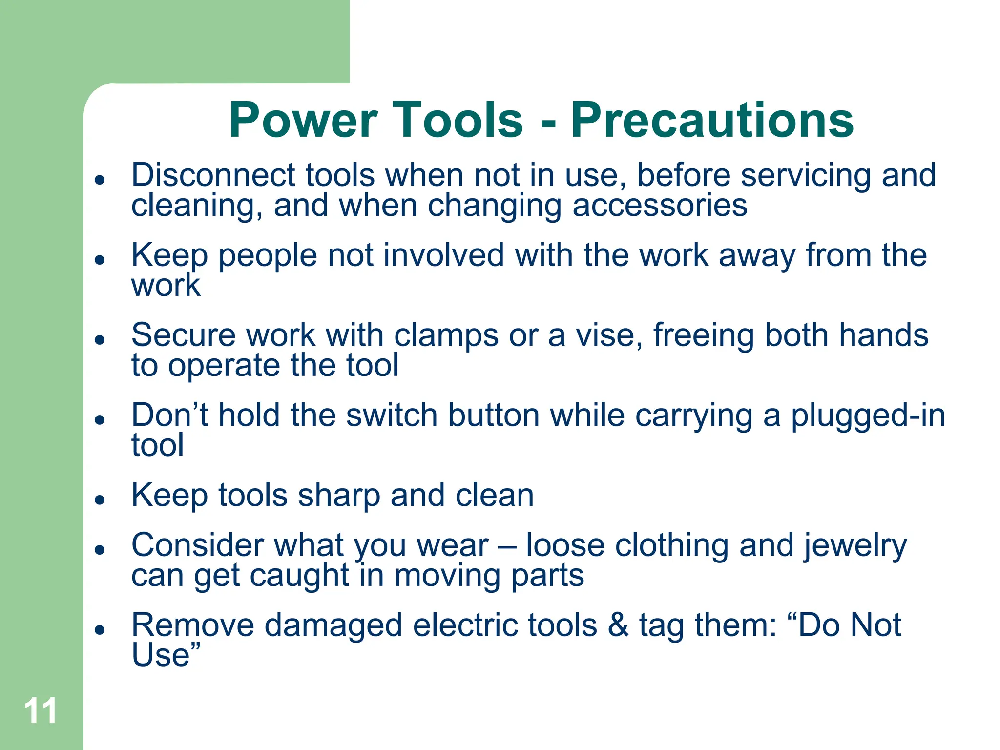 Construction electrical safety 023 Power and Hand Tools Safety.ppt