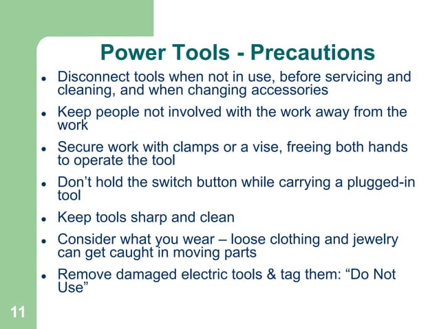 Construction electrical safety 023 Power and Hand Tools Safety.ppt