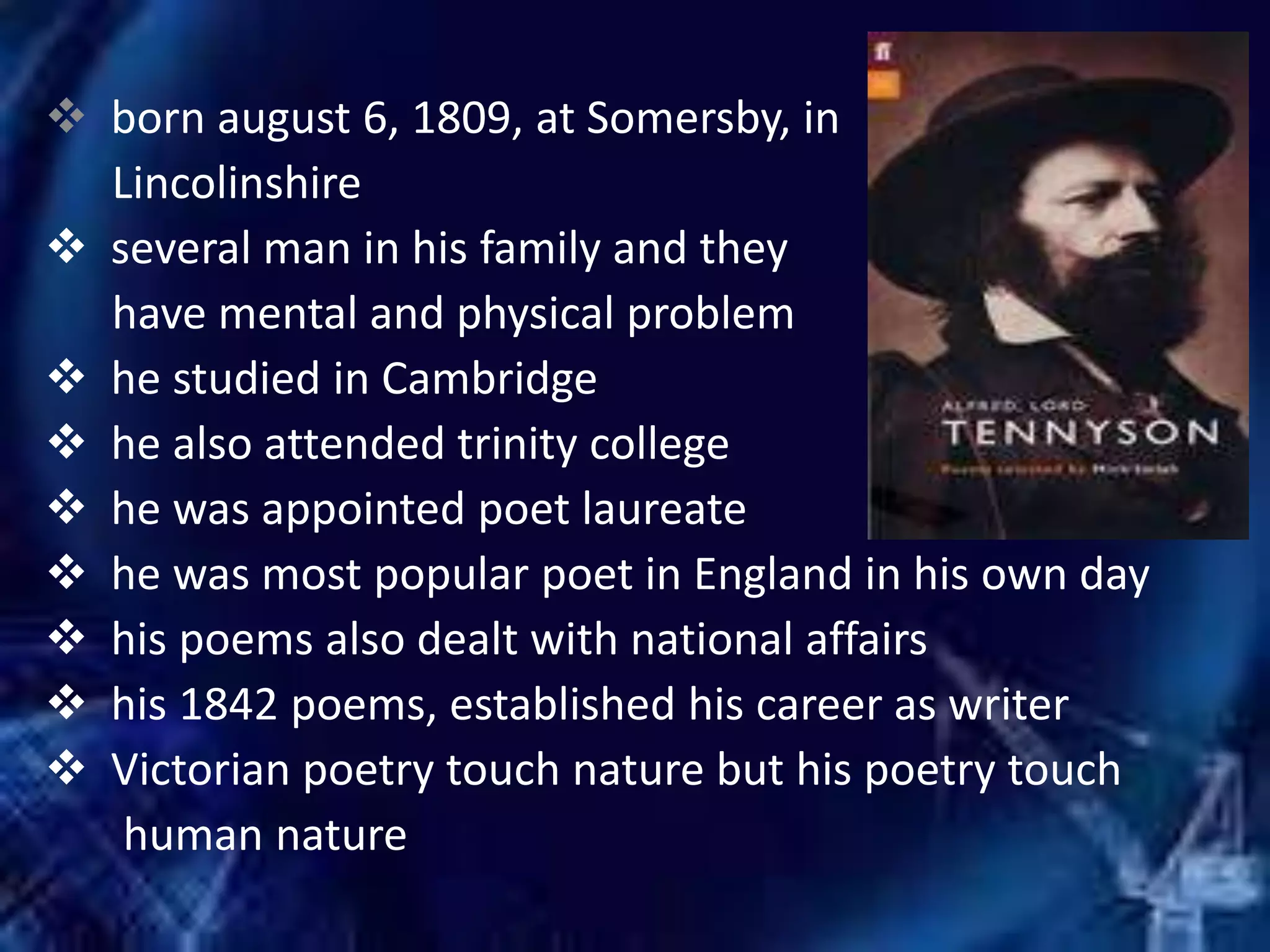 Tennyson as a poet | PPTX