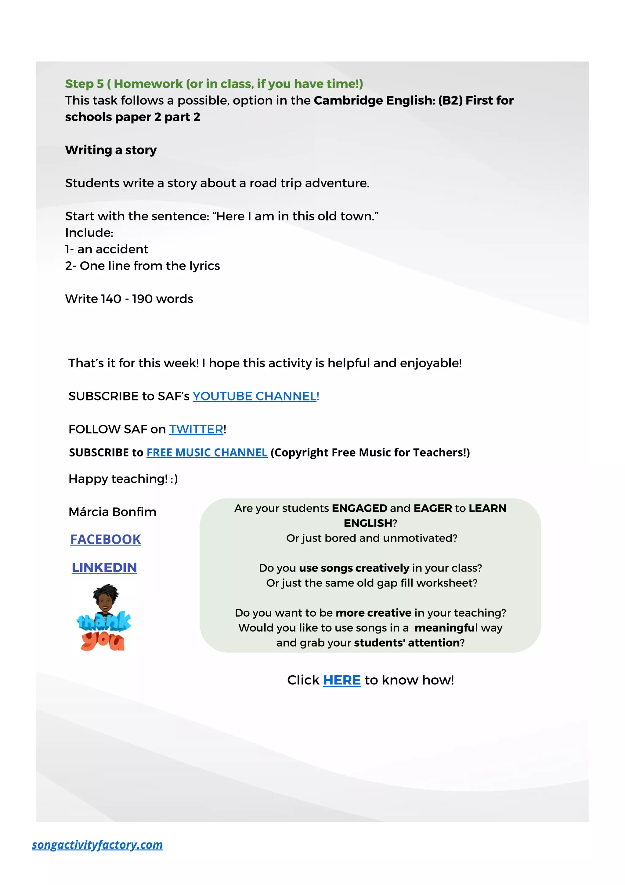 Song-Based Lesson Plan: B2 First (FCE) Exam Prep with English Lyrics | PDF