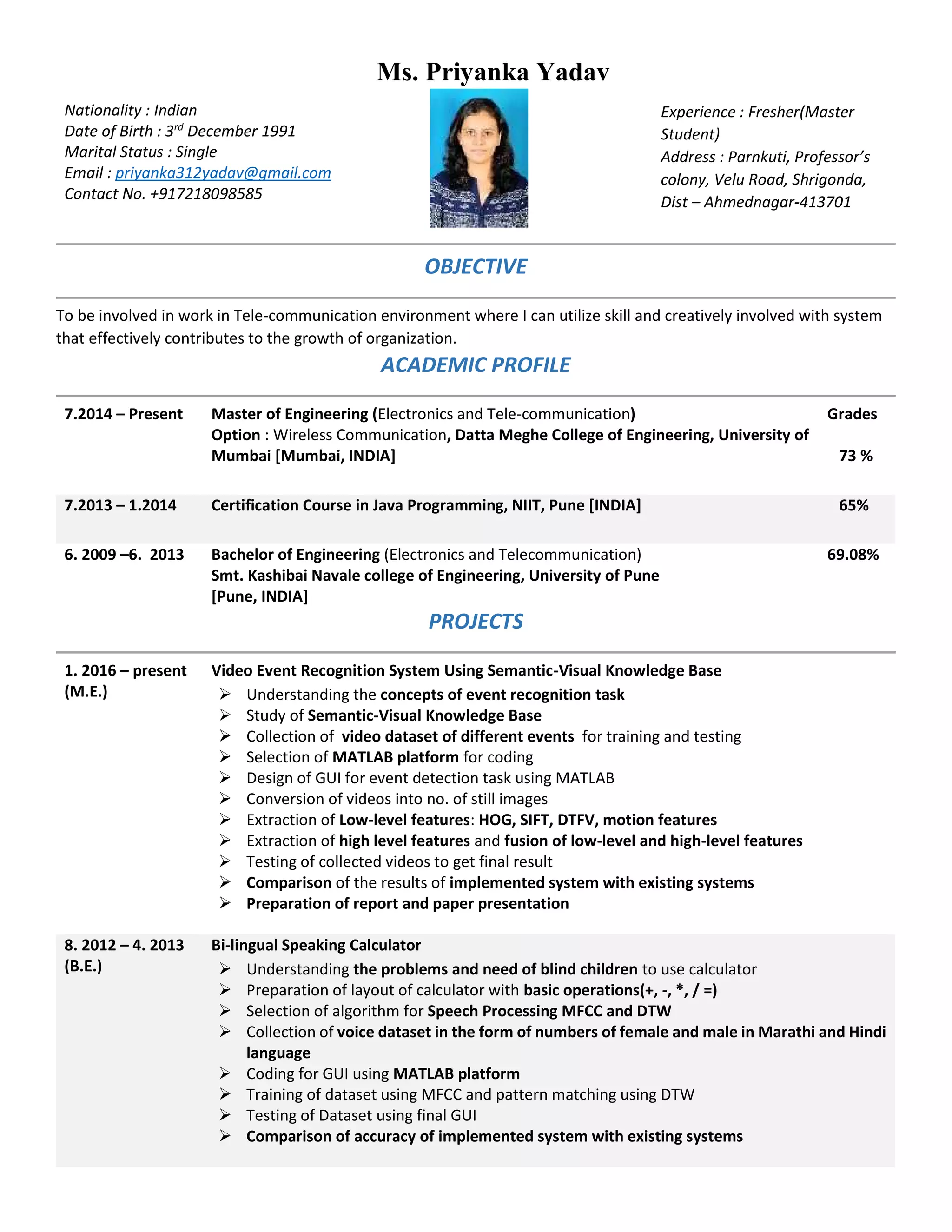 CV_Priyanka Yadav | PDF