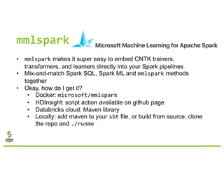 Natural Language Processing with CNTK and Apache Spark with Ali Zaidi | PDF