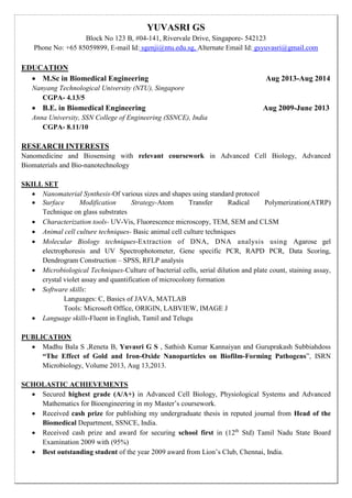 CV | PDF | Biological Sciences | Science