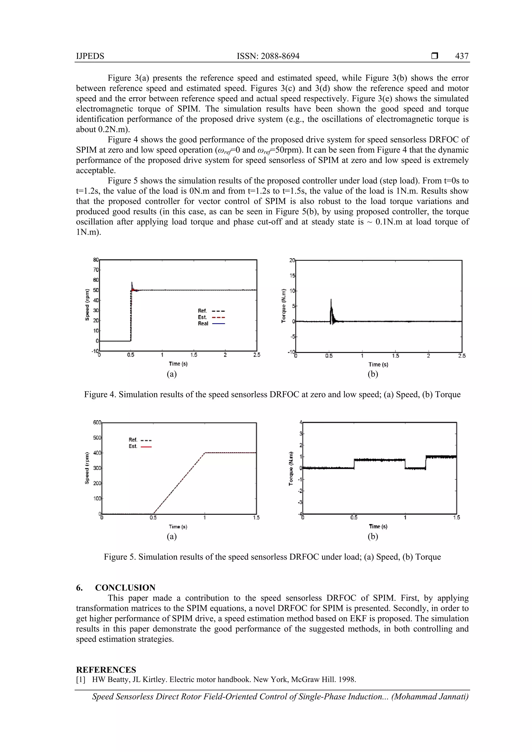 Speed Sensorless Direct Rotor Field Oriented Control Of Single Phase