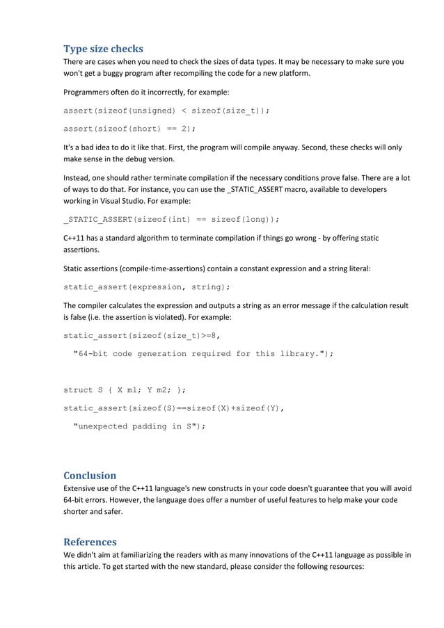 C++11 and 64-bit Issues | PDF