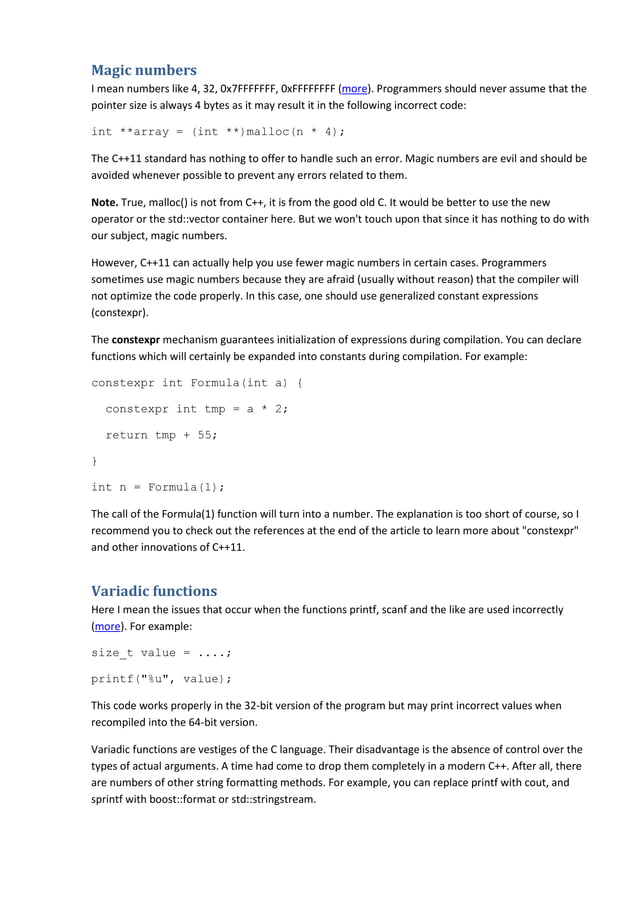 C++11 and 64-bit Issues | PDF
