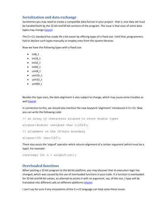 C++11 and 64-bit Issues | PDF