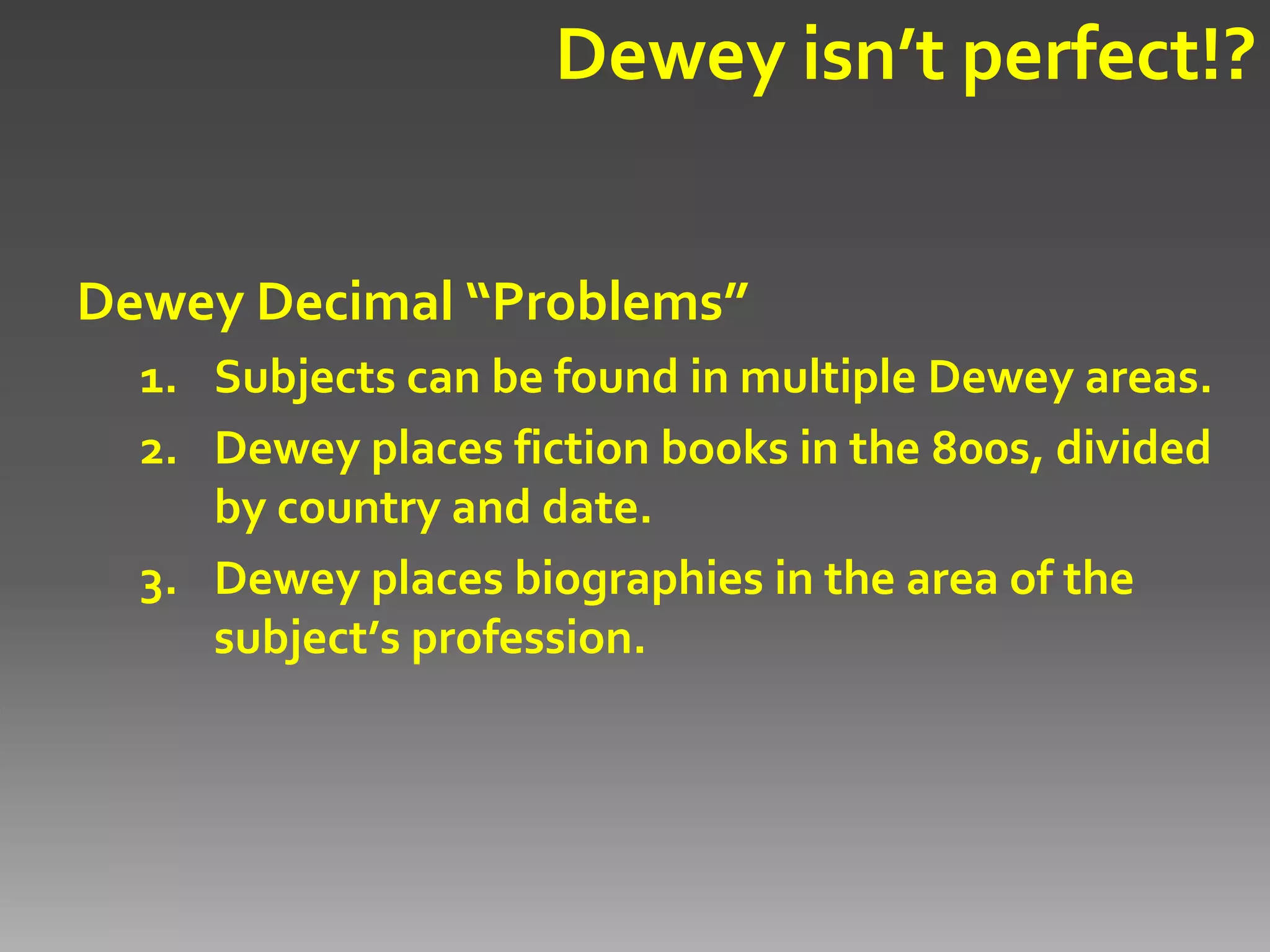 Libraries and Dewey Decimal Classification | PDF