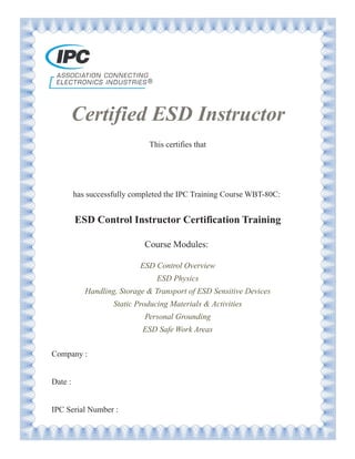 Branković ESD Instructor Cert | PDF