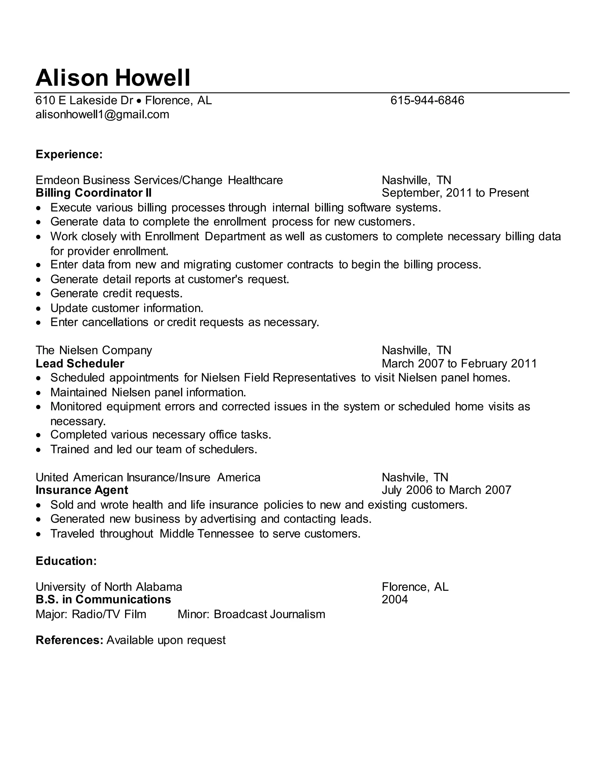 Alison resume | DOCX