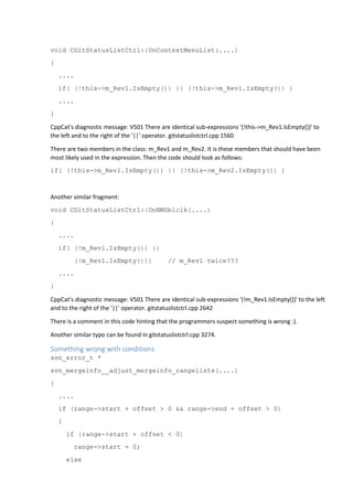 The CppCat Analyzer Checks TortoiseGit | PDF
