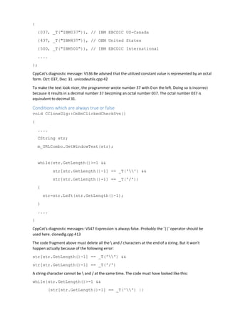 The CppCat Analyzer Checks TortoiseGit | PDF