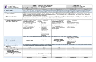 Lesson Plan in English 8 (First Quarter) | PDF