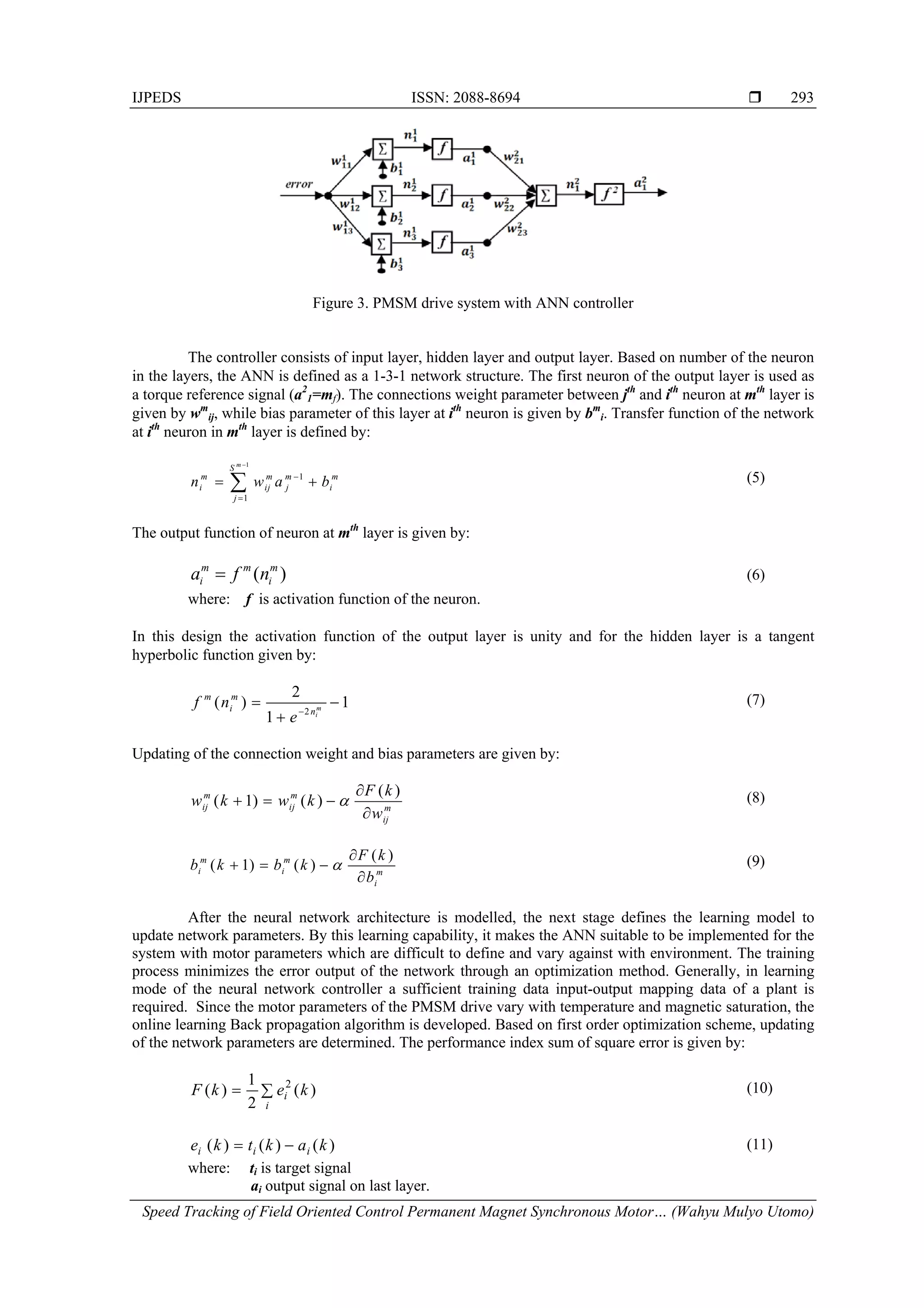 Speed Tracking Of Field Oriented Control Permanent Magnet Synchronous Motor Using Neural Network