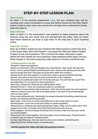 Children of the Sky: Reading Activity Through Amazing Song by Imagine ...