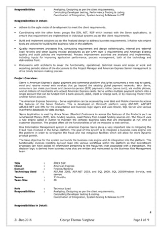 George_Thomas Varghese_Resume_2016 | DOC | Databases | Computer ...