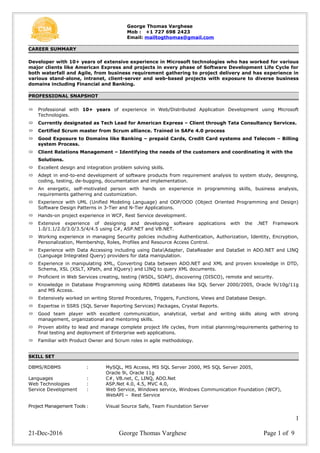 George_Thomas Varghese_Resume_2016 | PDF
