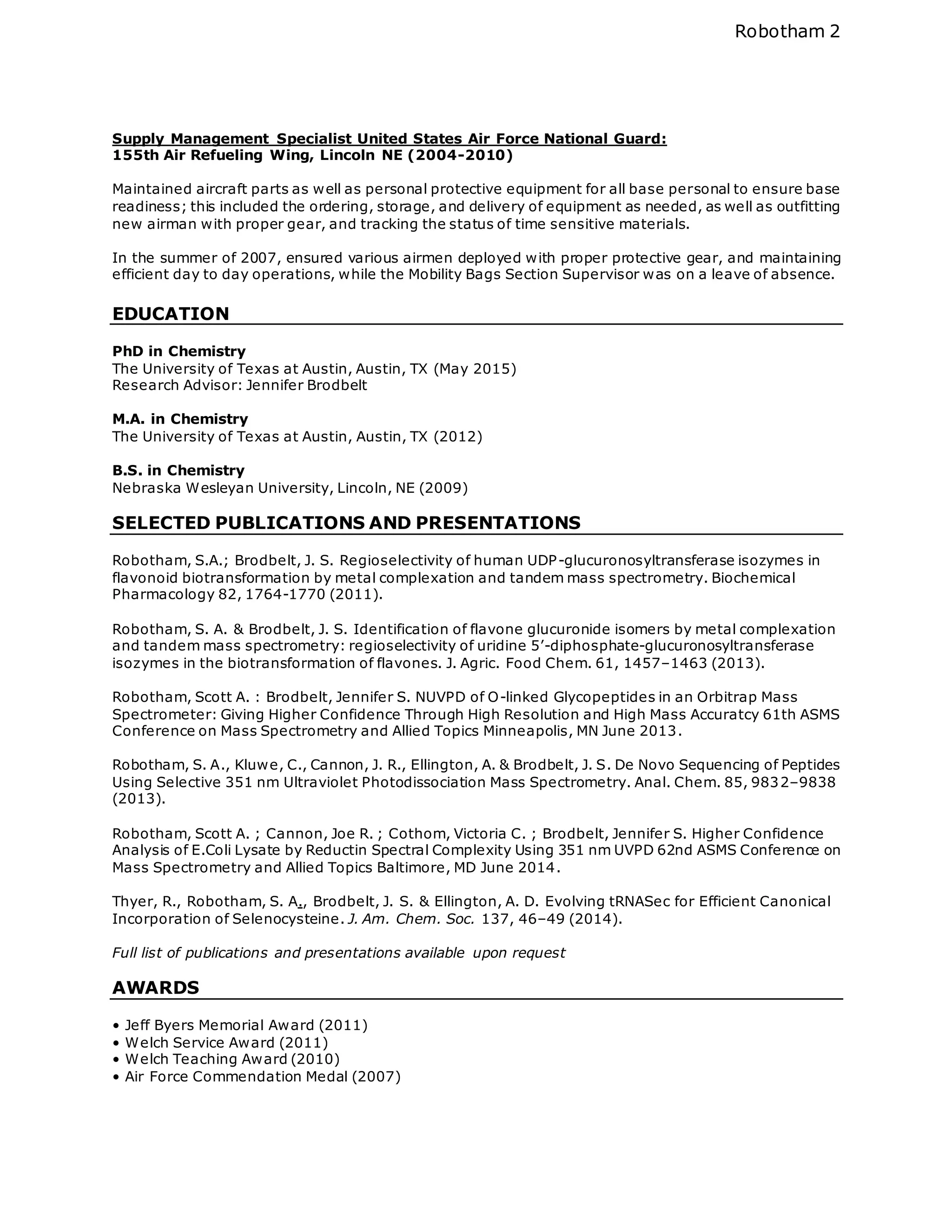 Resume - Robotham | DOCX