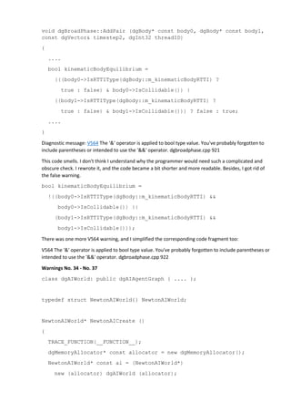 Handling False Positives in PVS-Studio and CppCat | PDF