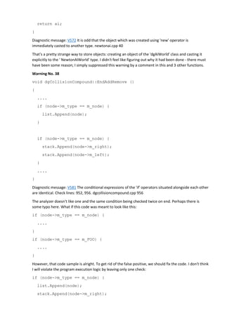 Handling False Positives in PVS-Studio and CppCat | PDF