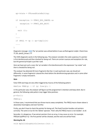 Handling False Positives in PVS-Studio and CppCat | PDF