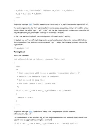 Handling False Positives in PVS-Studio and CppCat | PDF