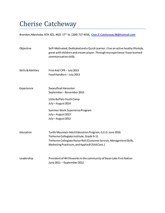 Cherise Catcheway | DOCX