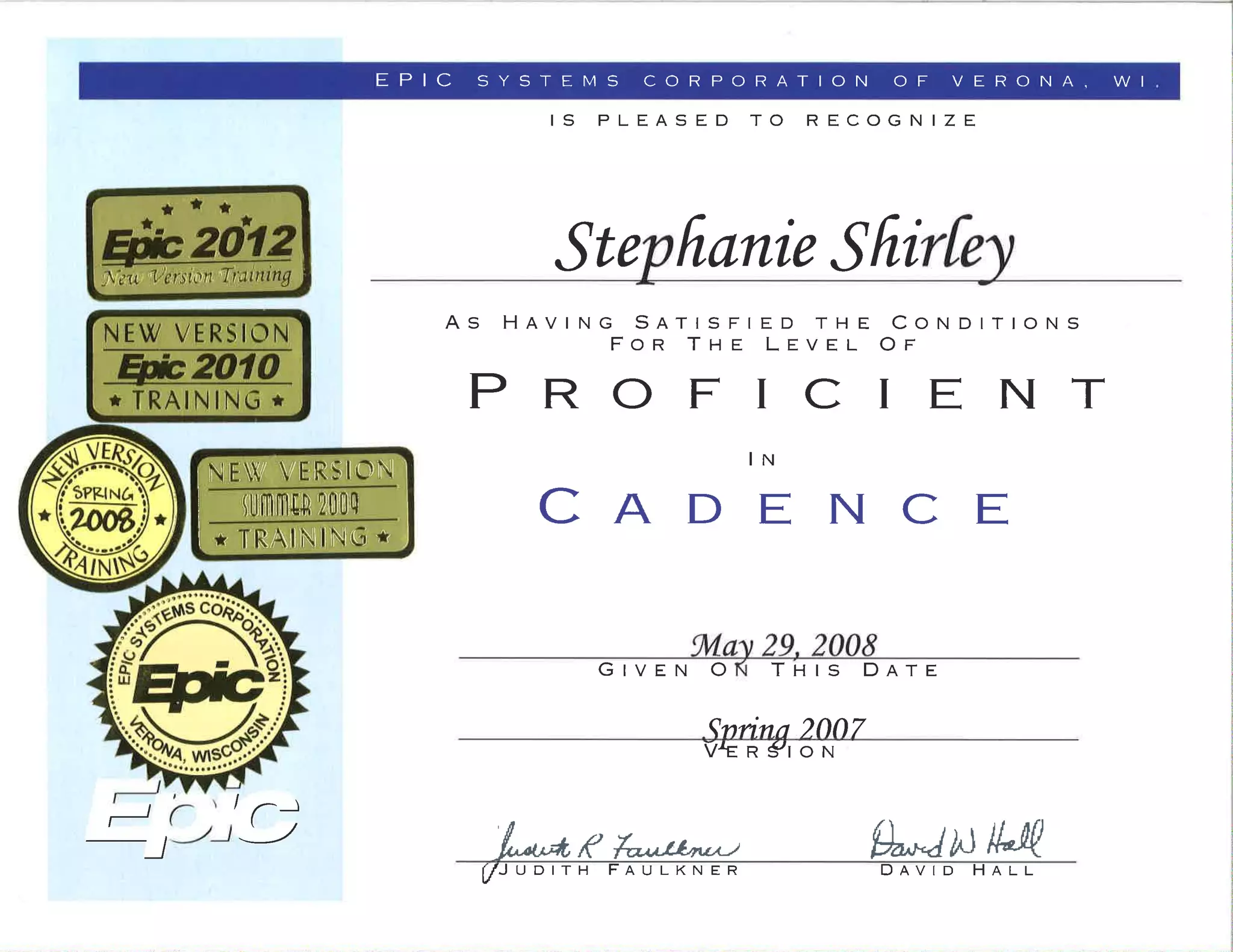 EpicCadenceCert | PPT