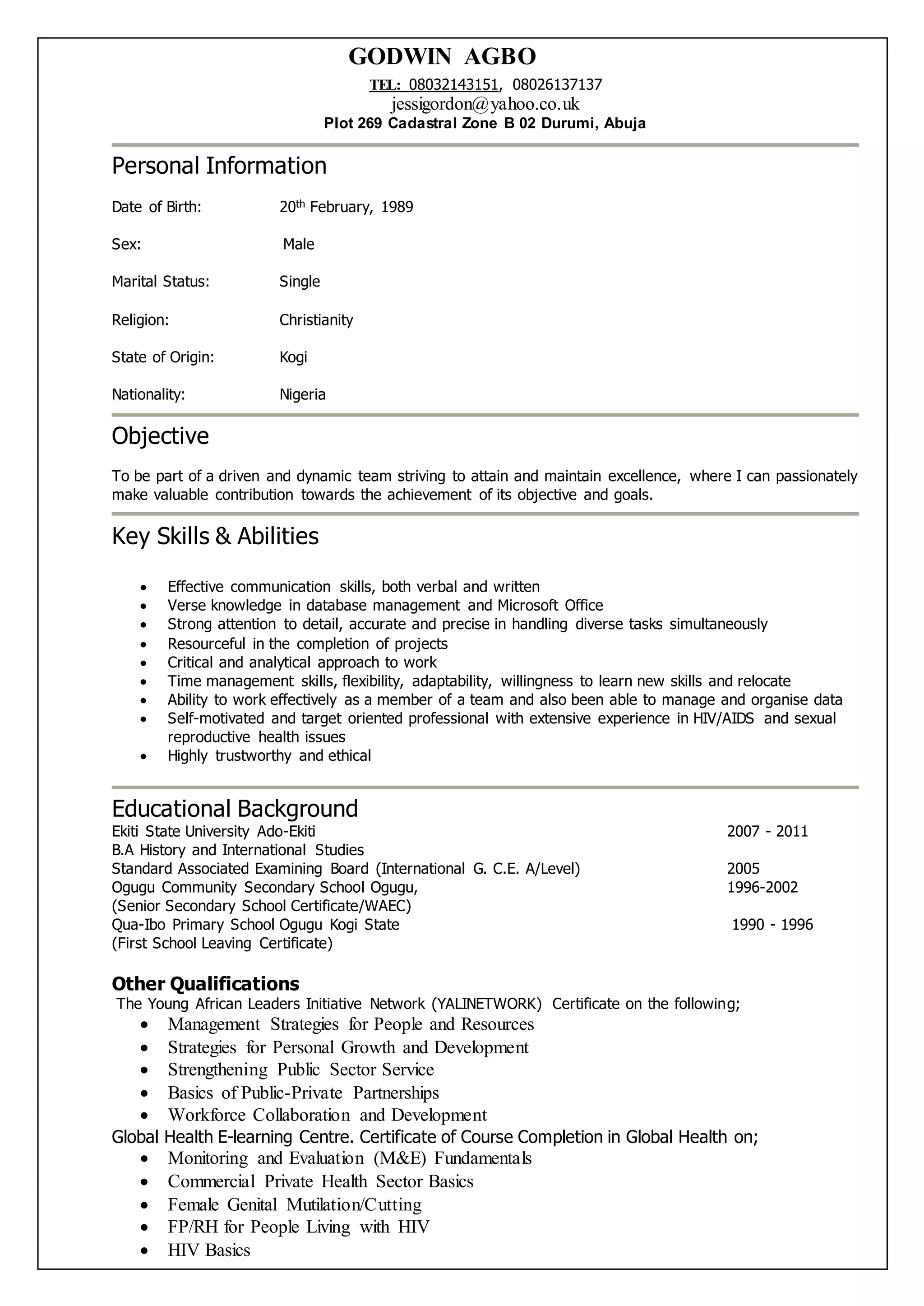 Godwin's cv | DOCX