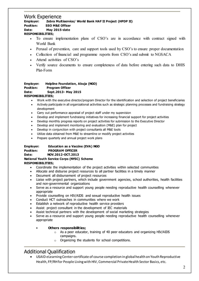 Godwin's cv | DOCX | Non-Profit Organizations | Industries